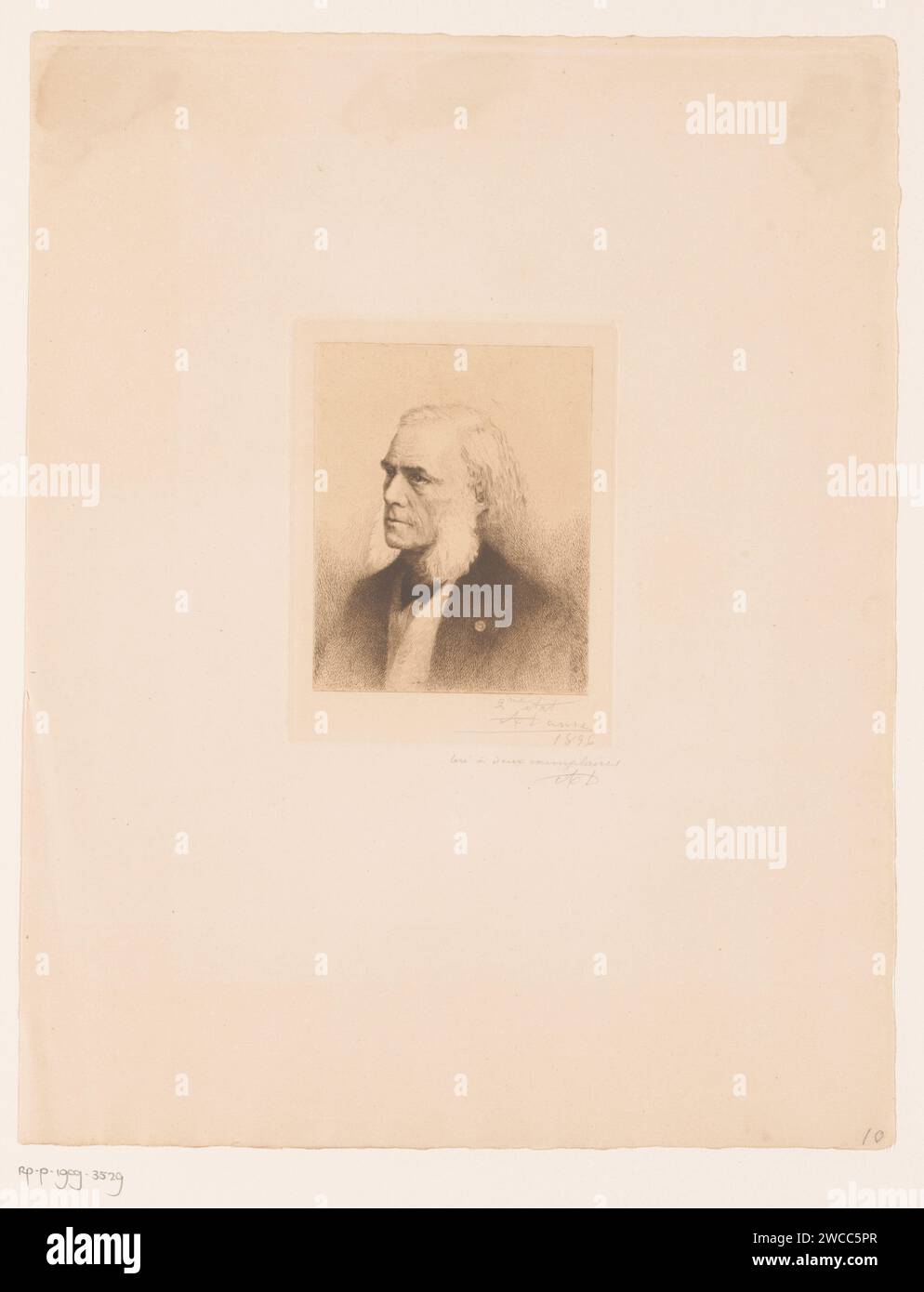 Portret van Édouard Fétis, Auguste Danse, 1896 print paper etching ...