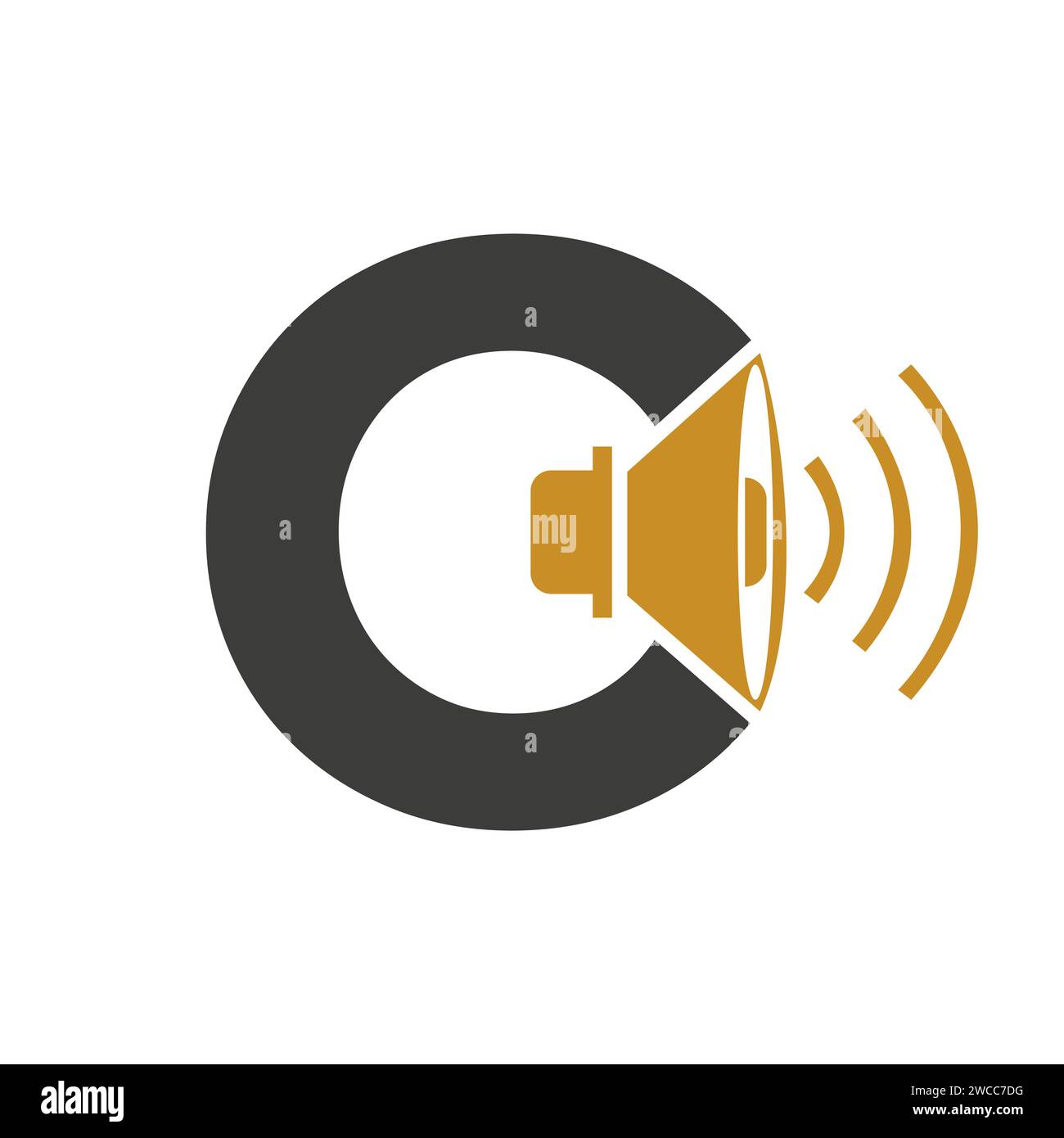 Music Logo On Letter O, Sound Icon. Podcast Icon, Broadcast Symbol ...