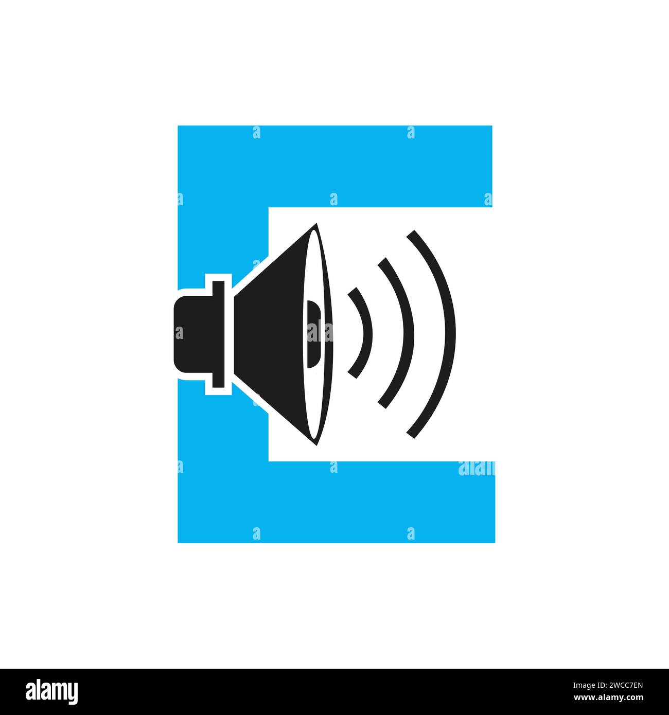 Music Logo On Letter E, Sound Icon. Podcast Icon, Broadcast Symbol ...