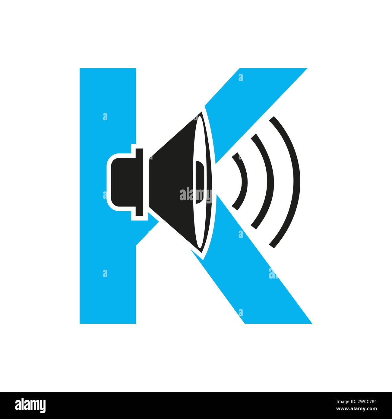 Music Logo On Letter K, Sound Icon. Podcast Icon, Broadcast Symbol ...