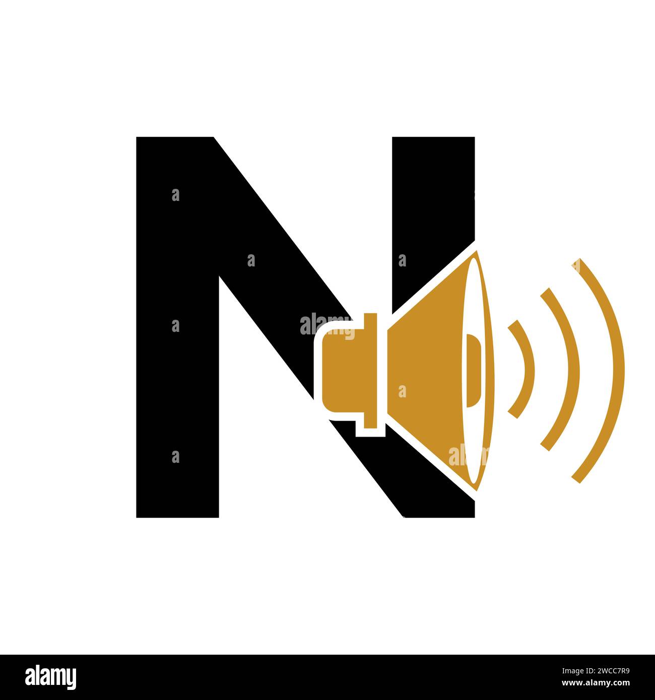 Music Logo On Letter N, Sound Icon. Podcast Icon, Broadcast Symbol ...