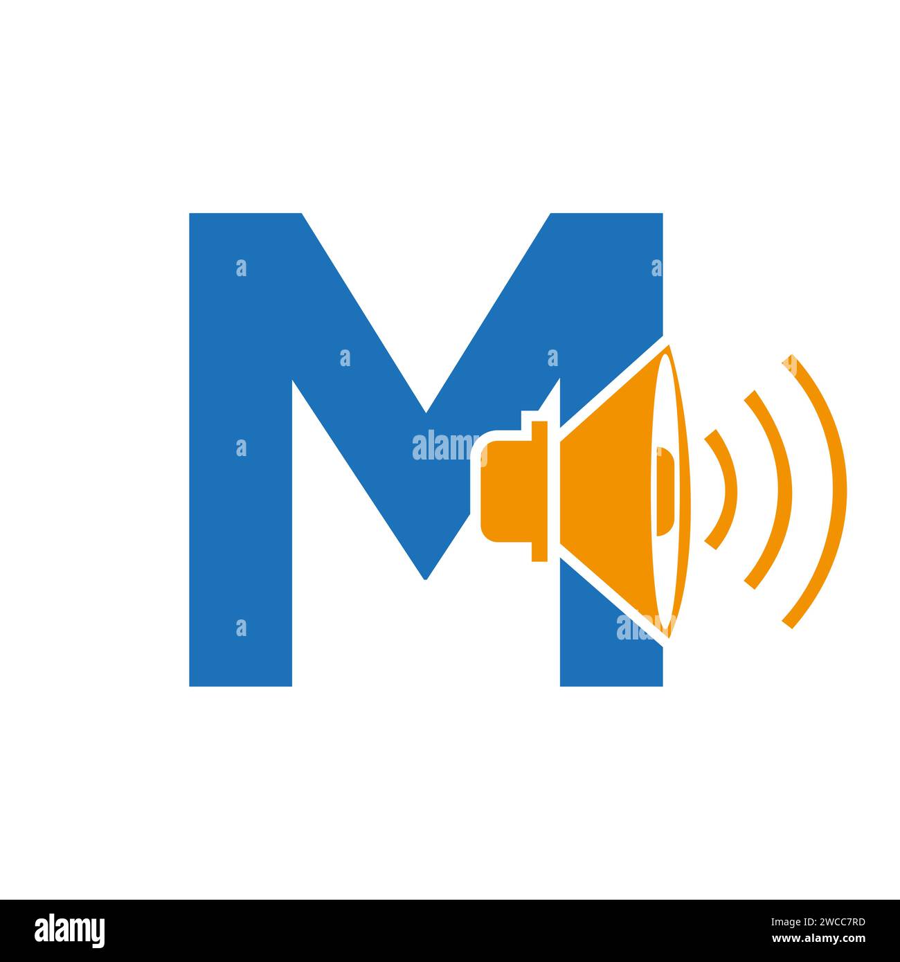 Music Logo On Letter M, Sound Icon. Podcast Icon, Broadcast Symbol ...