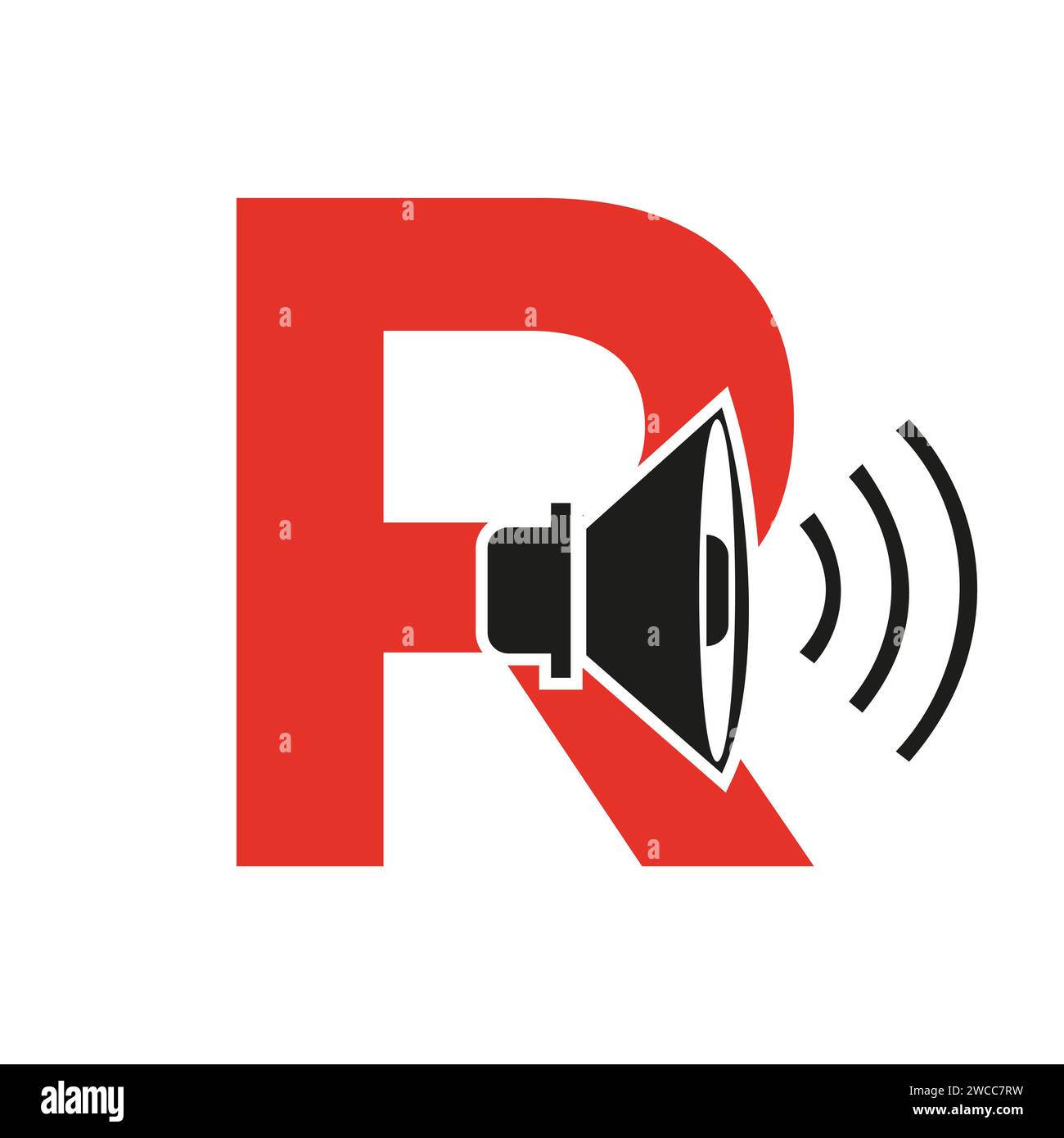 Music Logo On Letter R, Sound Icon. Podcast Icon, Broadcast Symbol ...