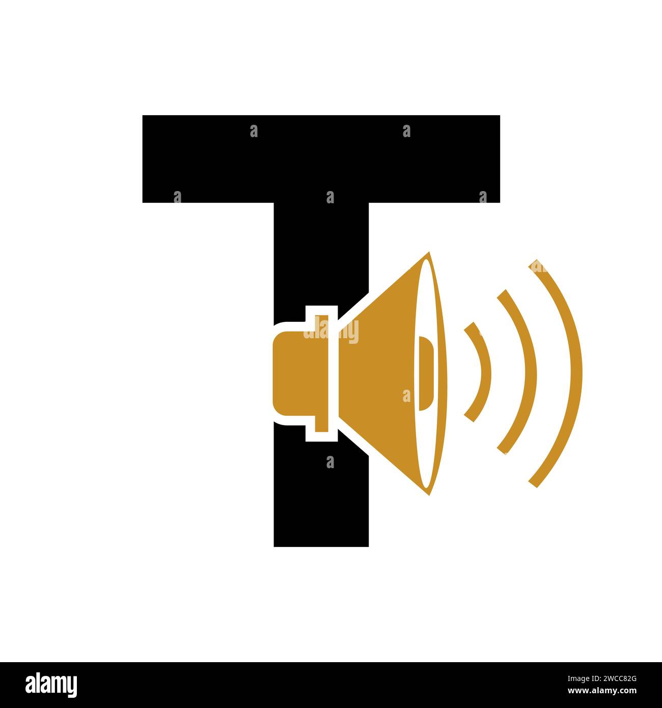 Music Logo On Letter T, Sound Icon. Podcast Icon, Broadcast Symbol ...