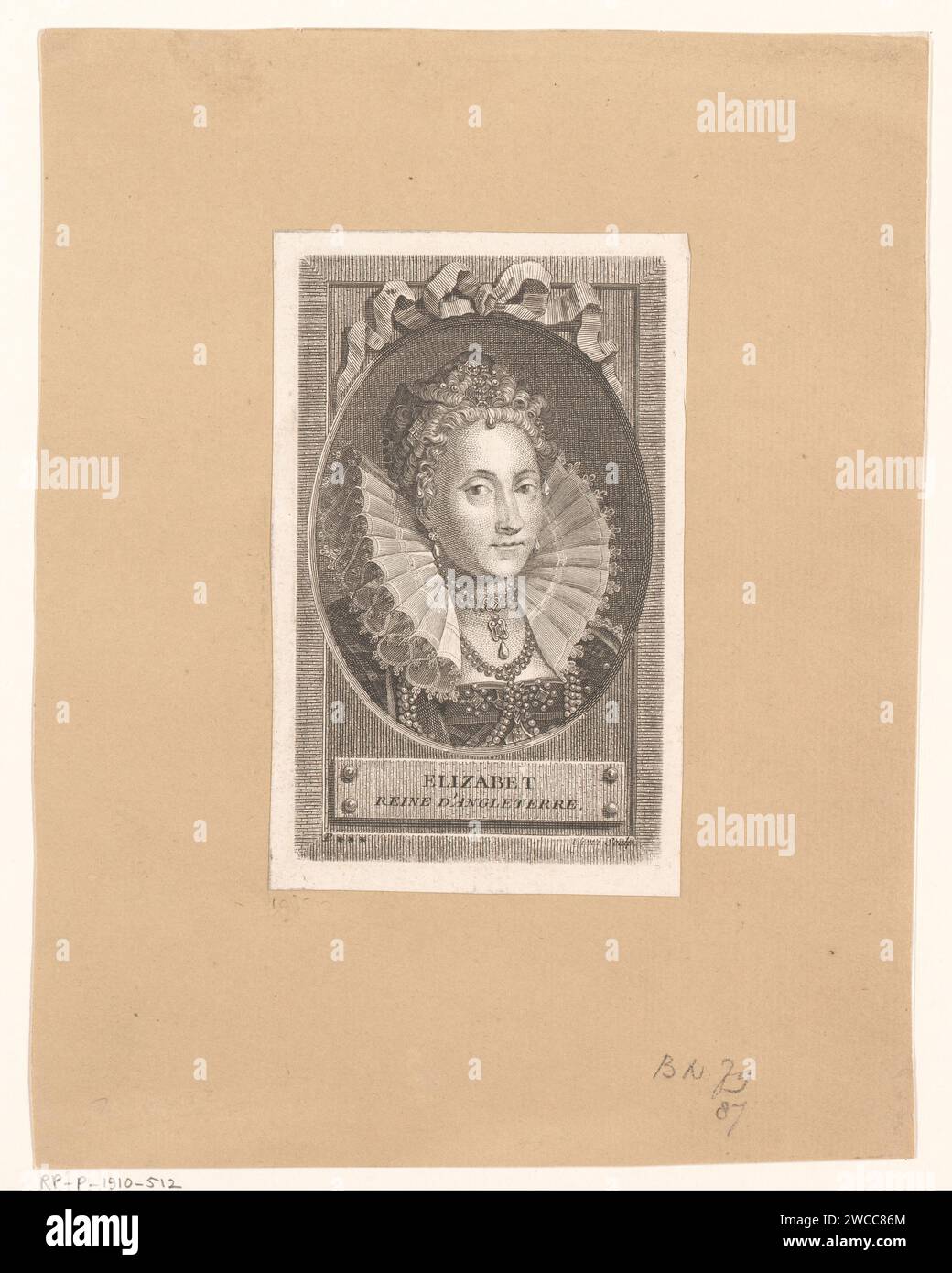 Portrait of Elizabeth I Tudor, Queen of England, Pierre Chenu, 1766 ...