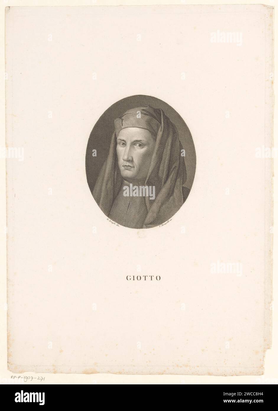 Portret Van Schilder Giotto, Carlo Rampoldi, After Giuseppe Longhi ...