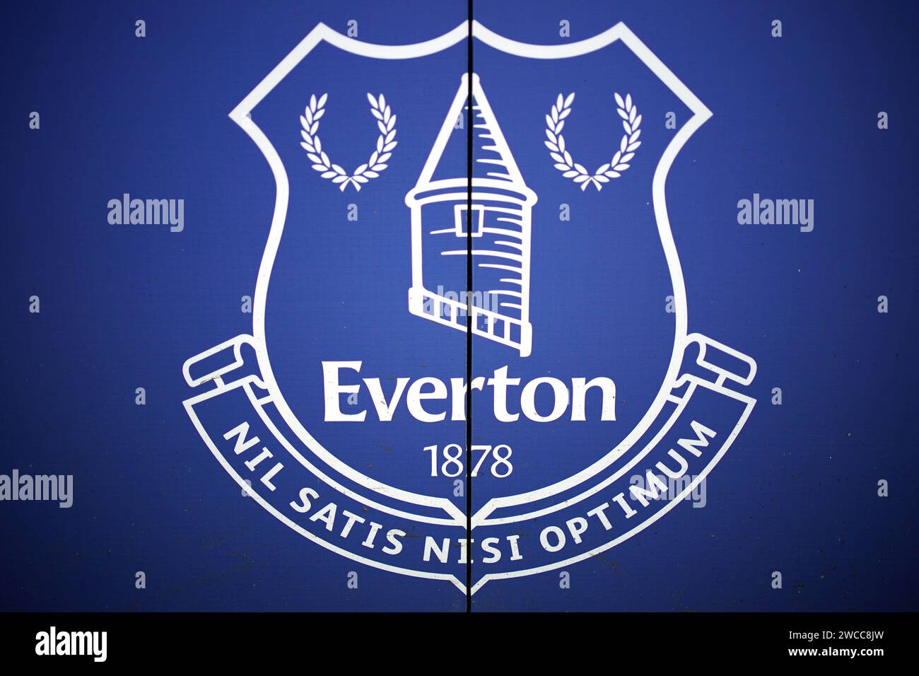 File photo dated 02-01-2022 of Close up of the Everton crest. Everton ...
