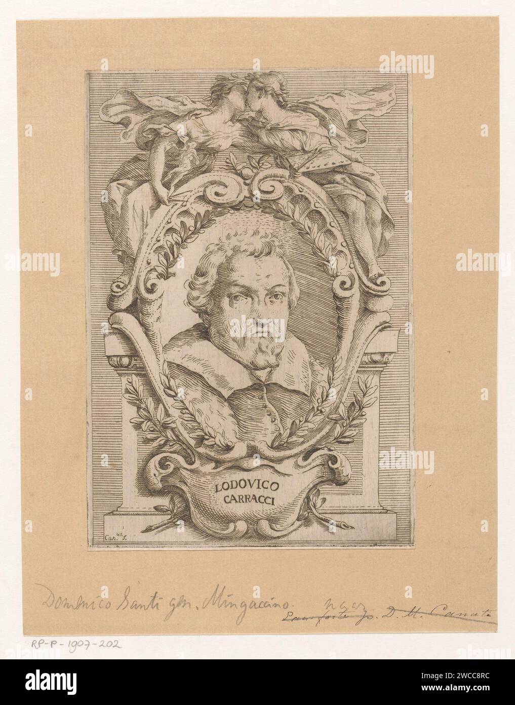 Portret Van Kunstenar Ludovico Carracci, Domenico Santi, After Domenico ...
