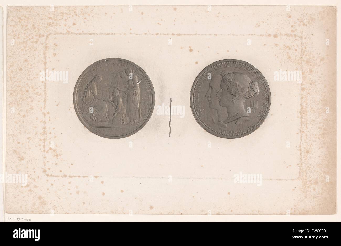 Medal with portraits of Albert van Saxony -Coburg and Gotha and ...