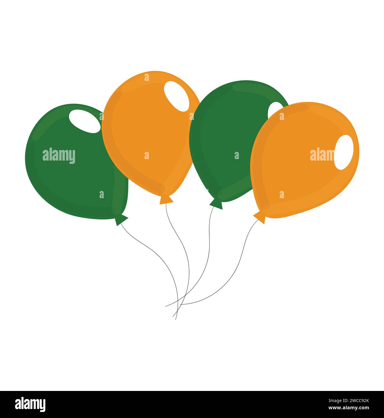 Balloons in traditional Indian tricolor. Decorative elements for ...