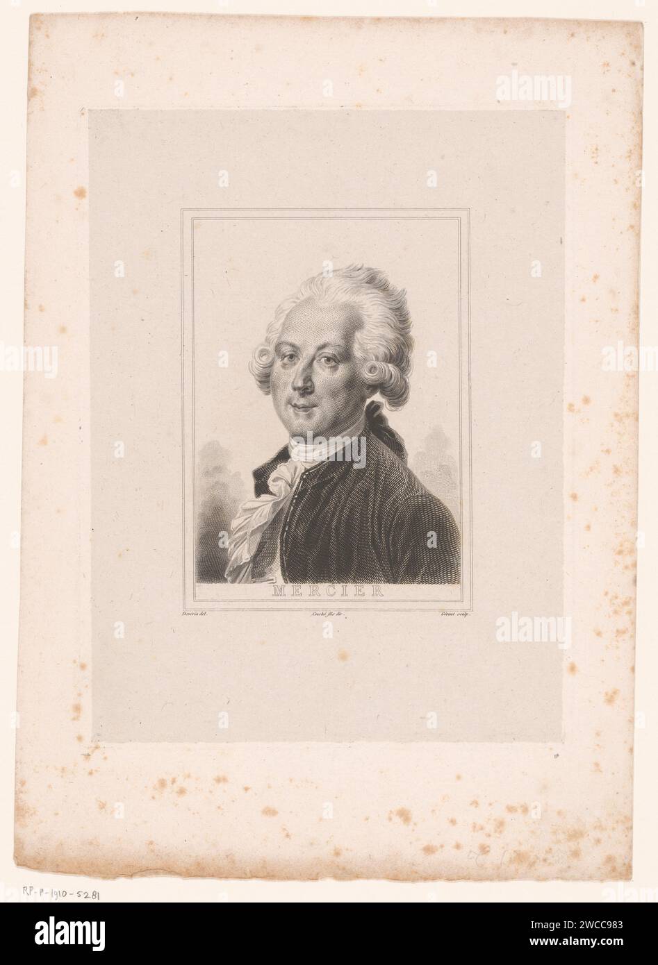 Portret van Louis -Sébastien Mercier, Pierre Nicolas Géraut, After ...