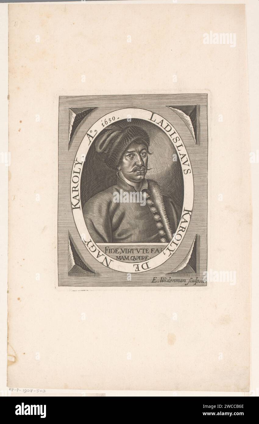 Portret is László Károlyi von Nagykároly, Elias Widemann, 1650 print ...