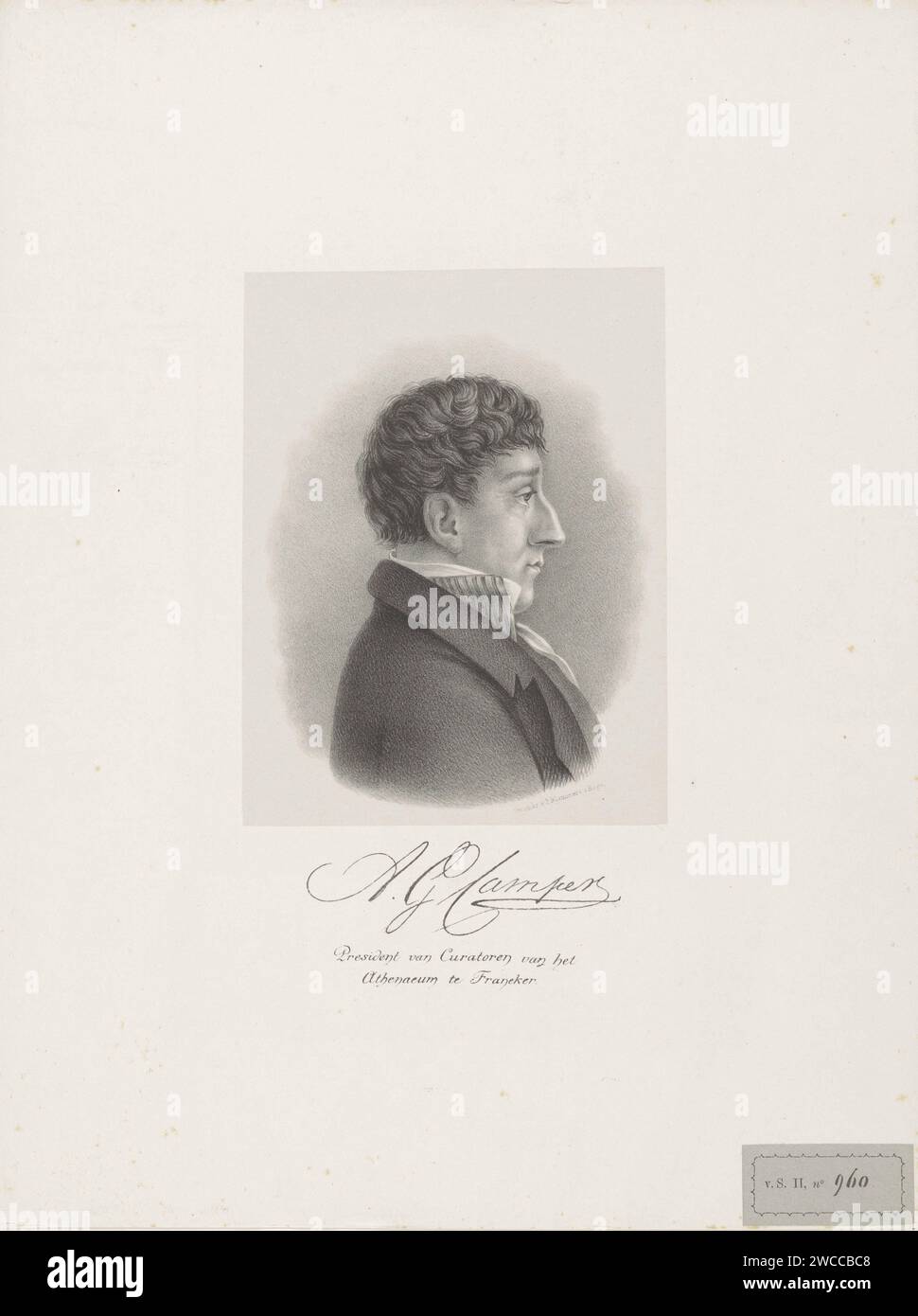 Portret van A.G. Camper, anonymous, 1842 - 1887 print The person ...