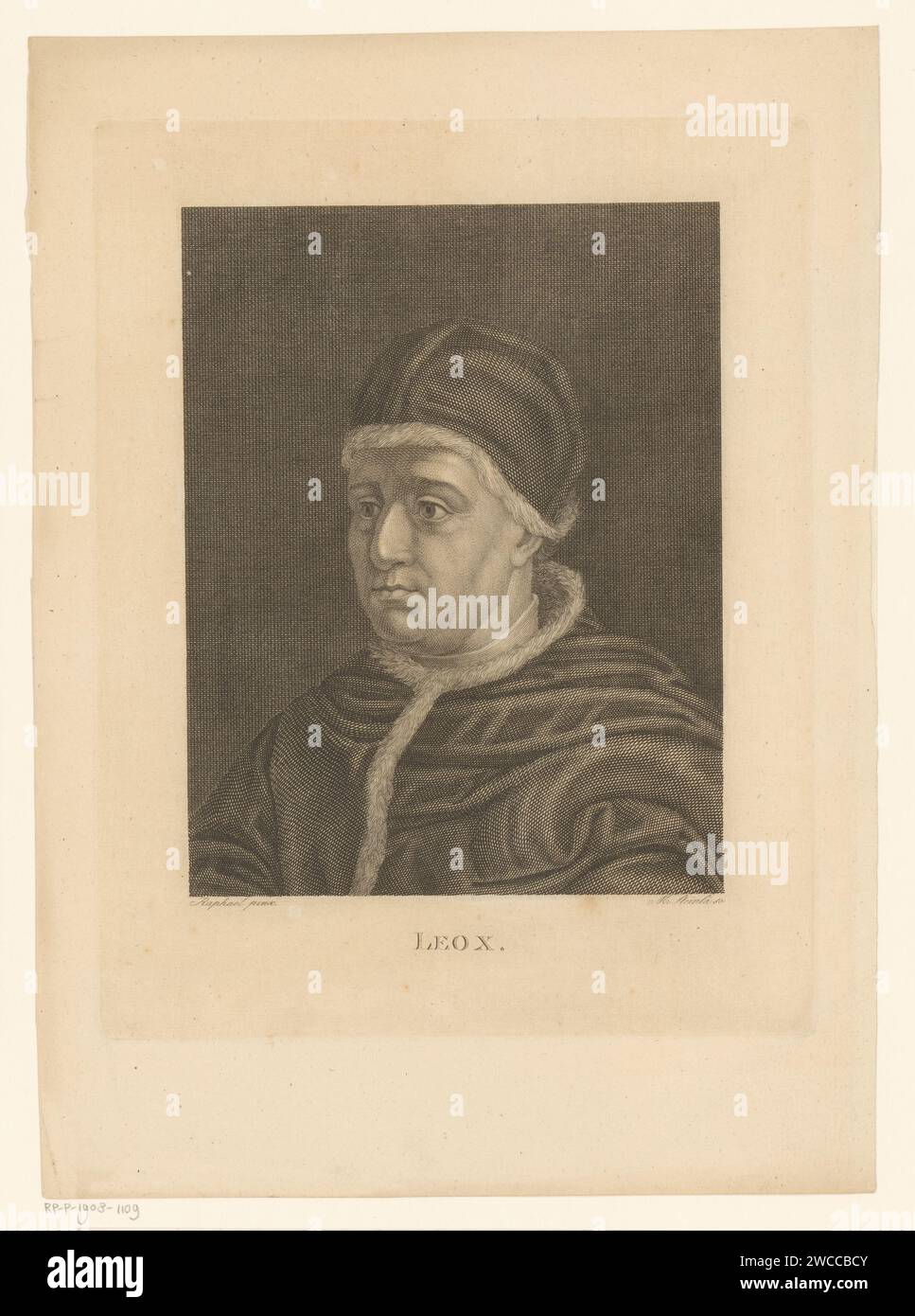 Portrait of Pope Leo X, Moritz Steinla, After Rafaël, 1818 print ...