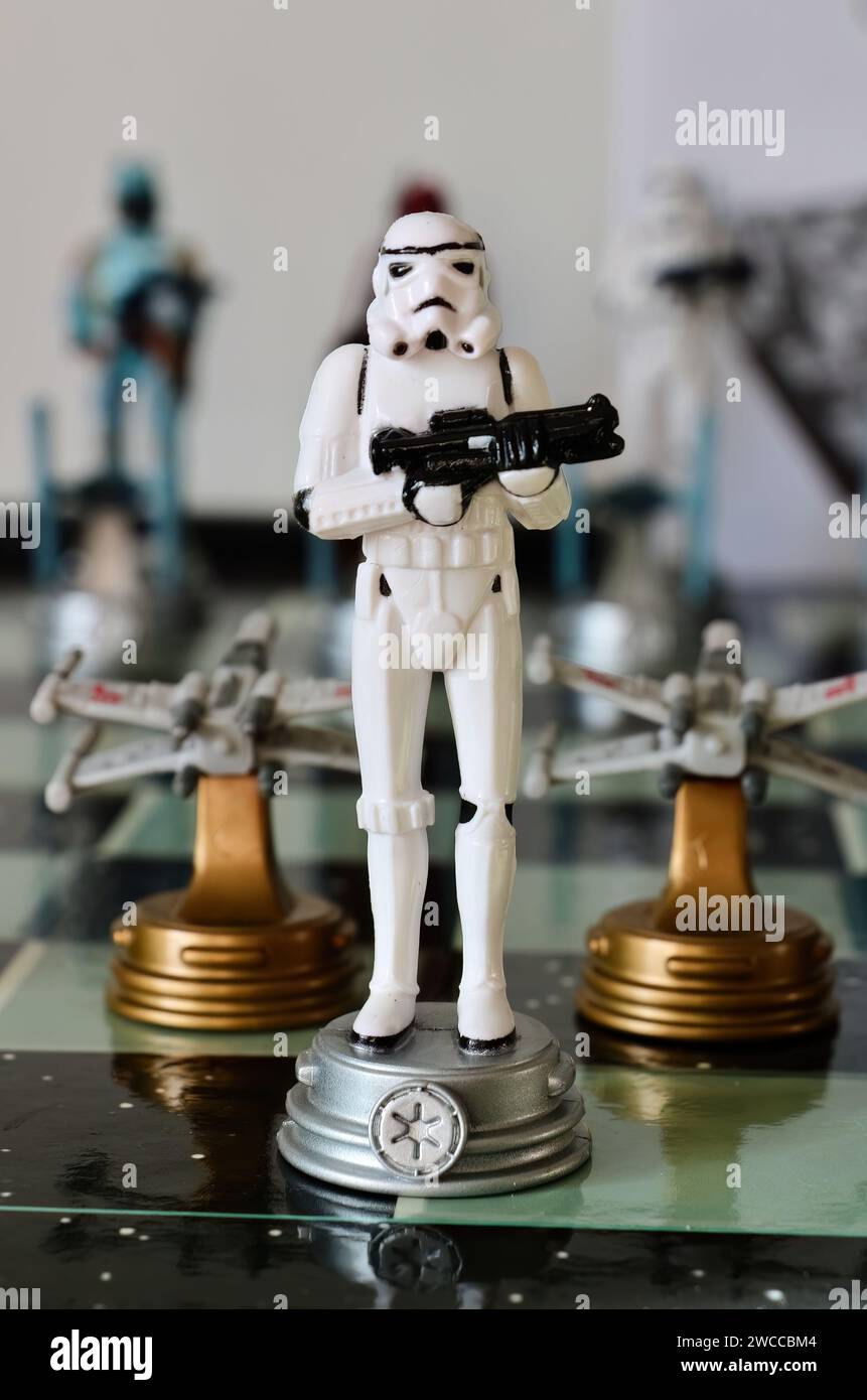 Photo of a Stormtrooper chess piece from a Vintage 1999 A La Carte Star ...
