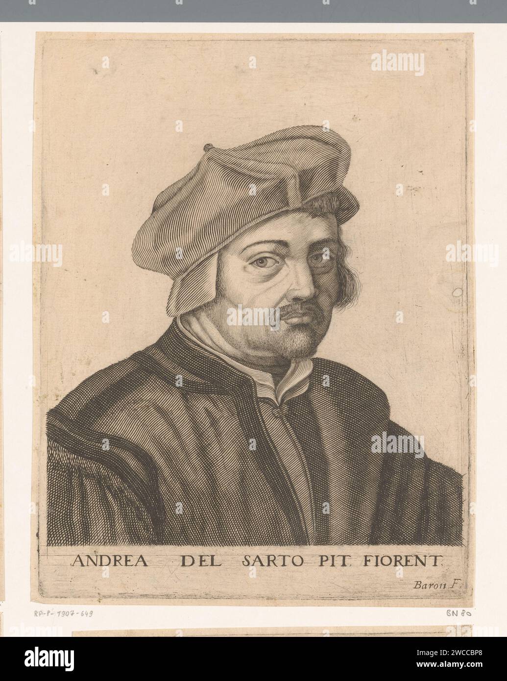 Portret Van Andrea del Sarto, Jean Baron, 1641 - 1741 print France ...