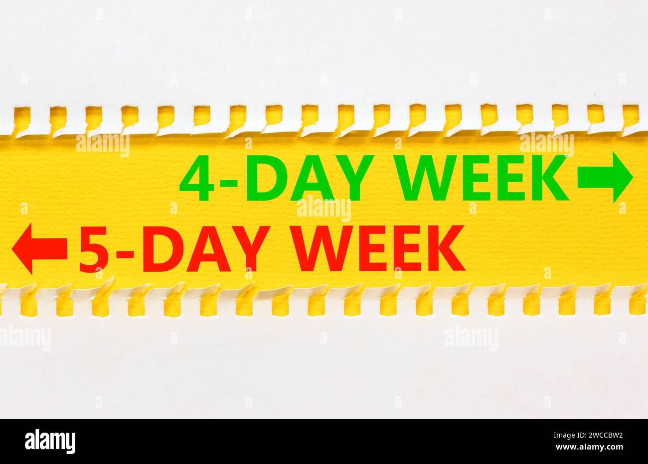 5 or 4 day week symbol. Concept word 5-day week or 4-day week on ...