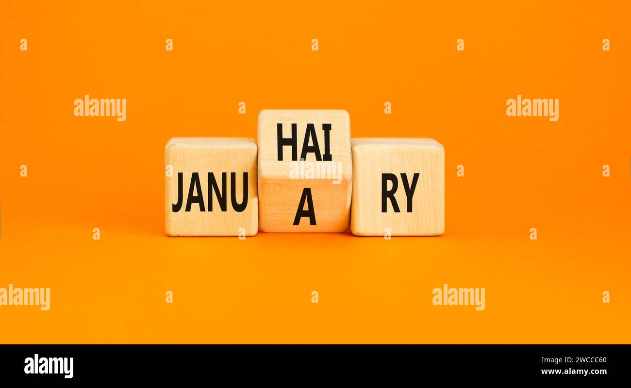 Januhairy or January symbol. Concept words Januhairy or January on ...