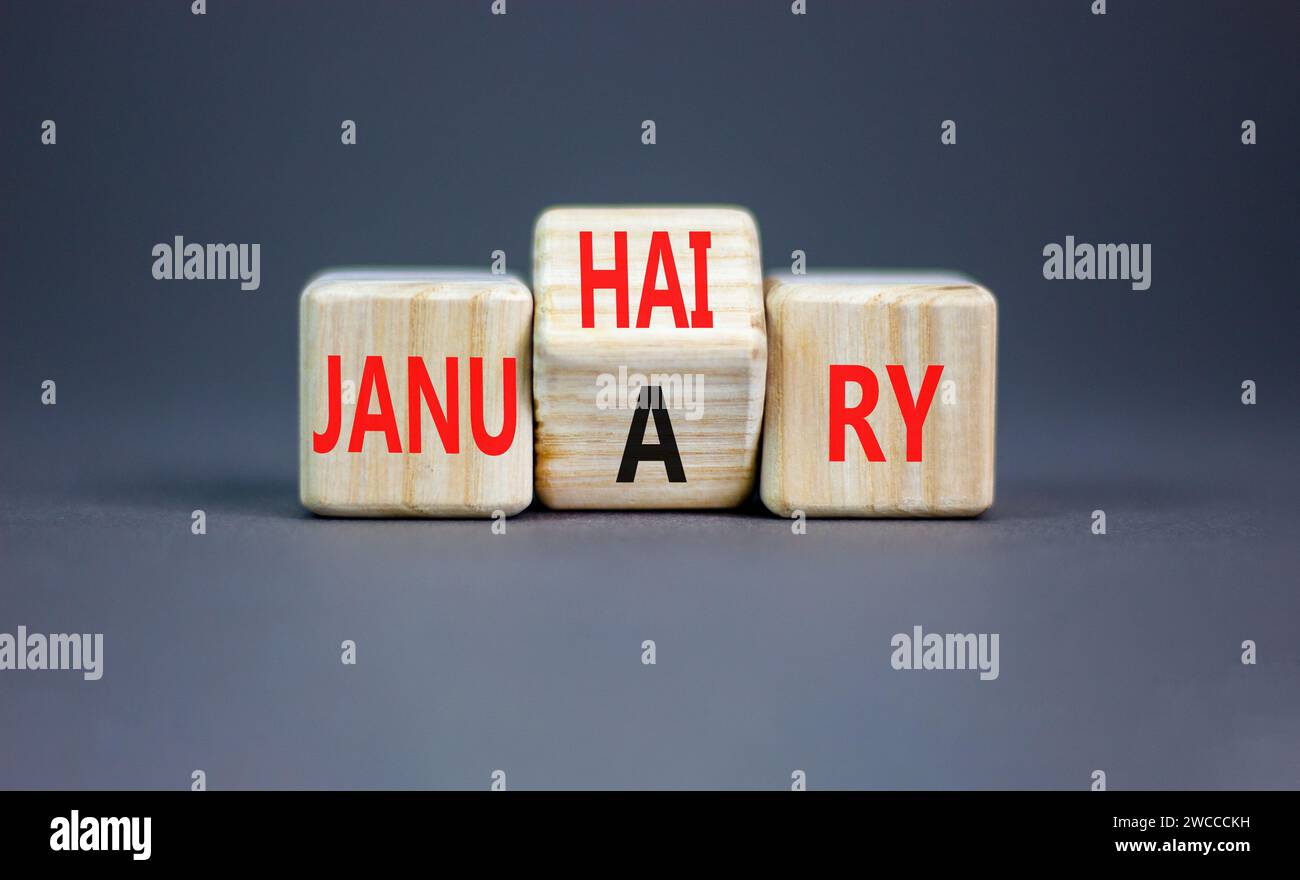 Januhairy or January symbol. Concept words Januhairy or January on ...