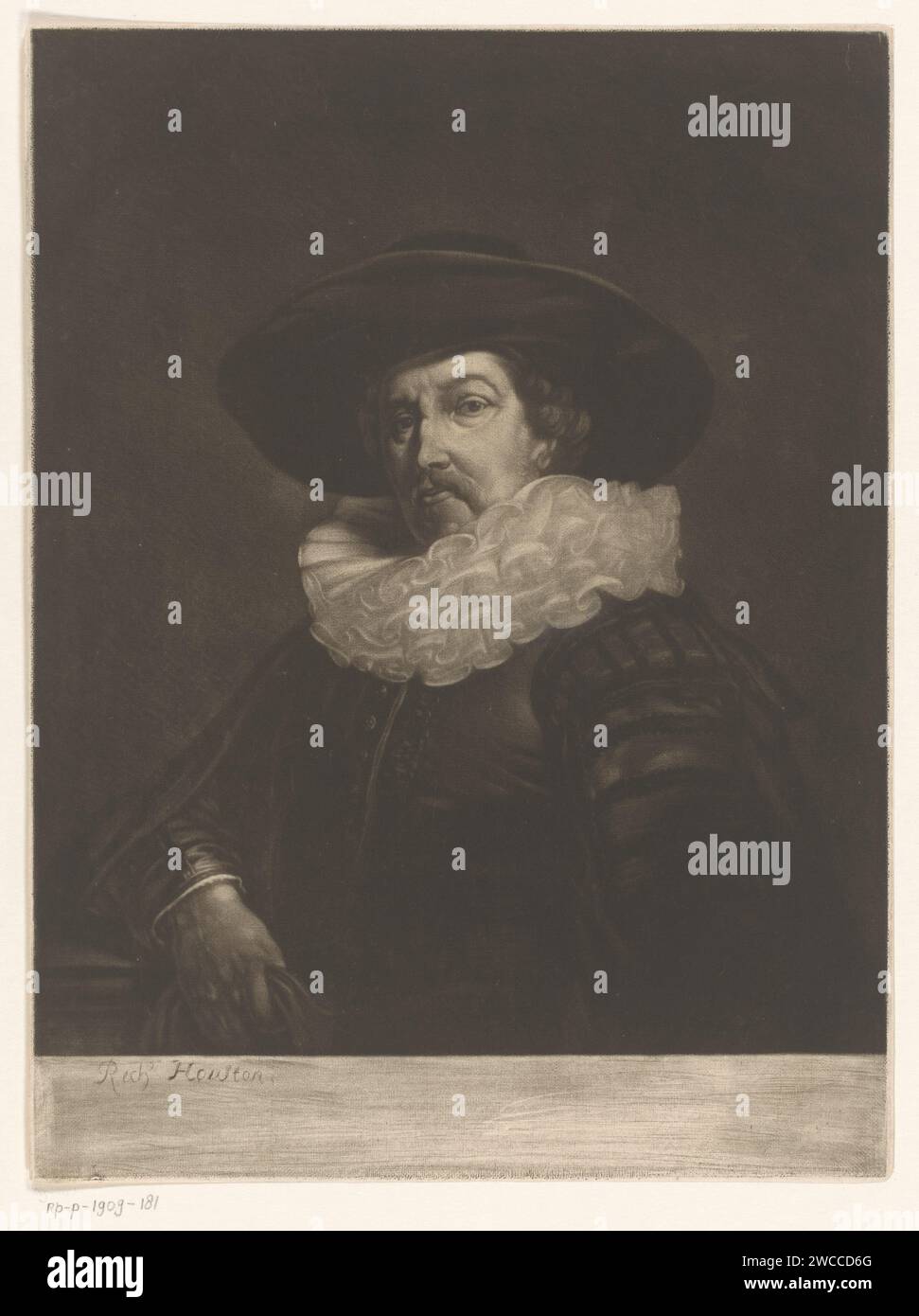Portrait of an unknown man with a pleated collar and hat, Richard ...