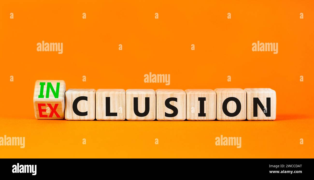 Inclusion or exclusion symbol. Concept word Exclusion and Inclusion on ...