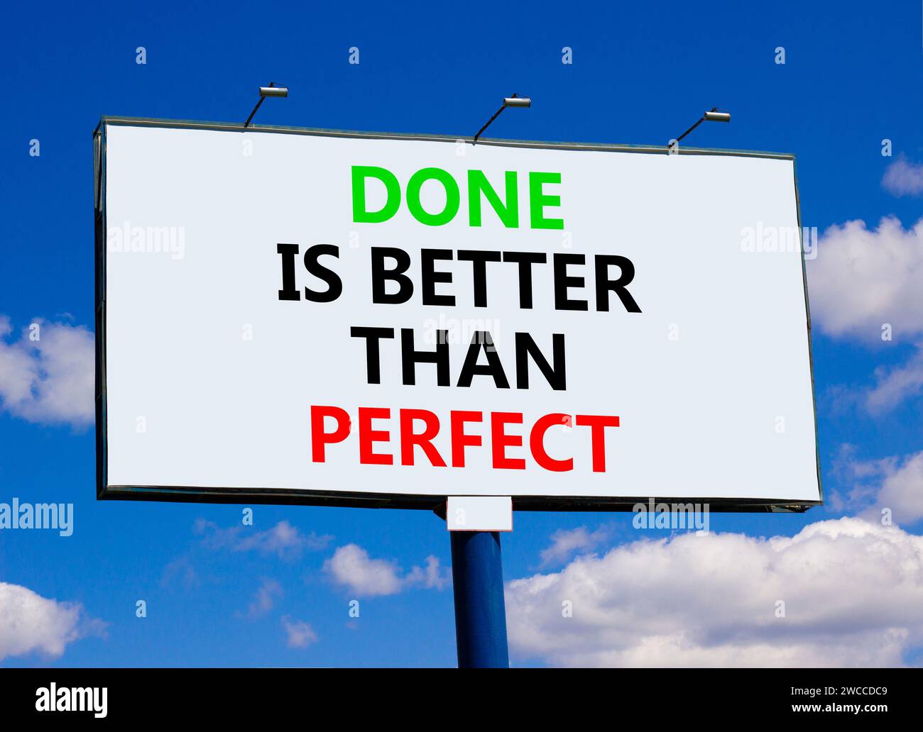 Done is better than perfect symbol. Concept words Done is better than ...