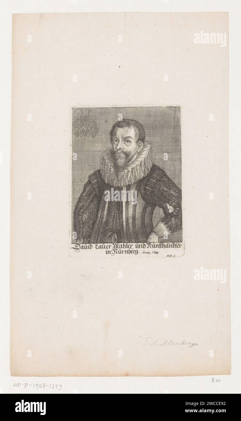 Portrait van David Lauer, Johann Jacob Schollenberger, 1656 - 1689 ...