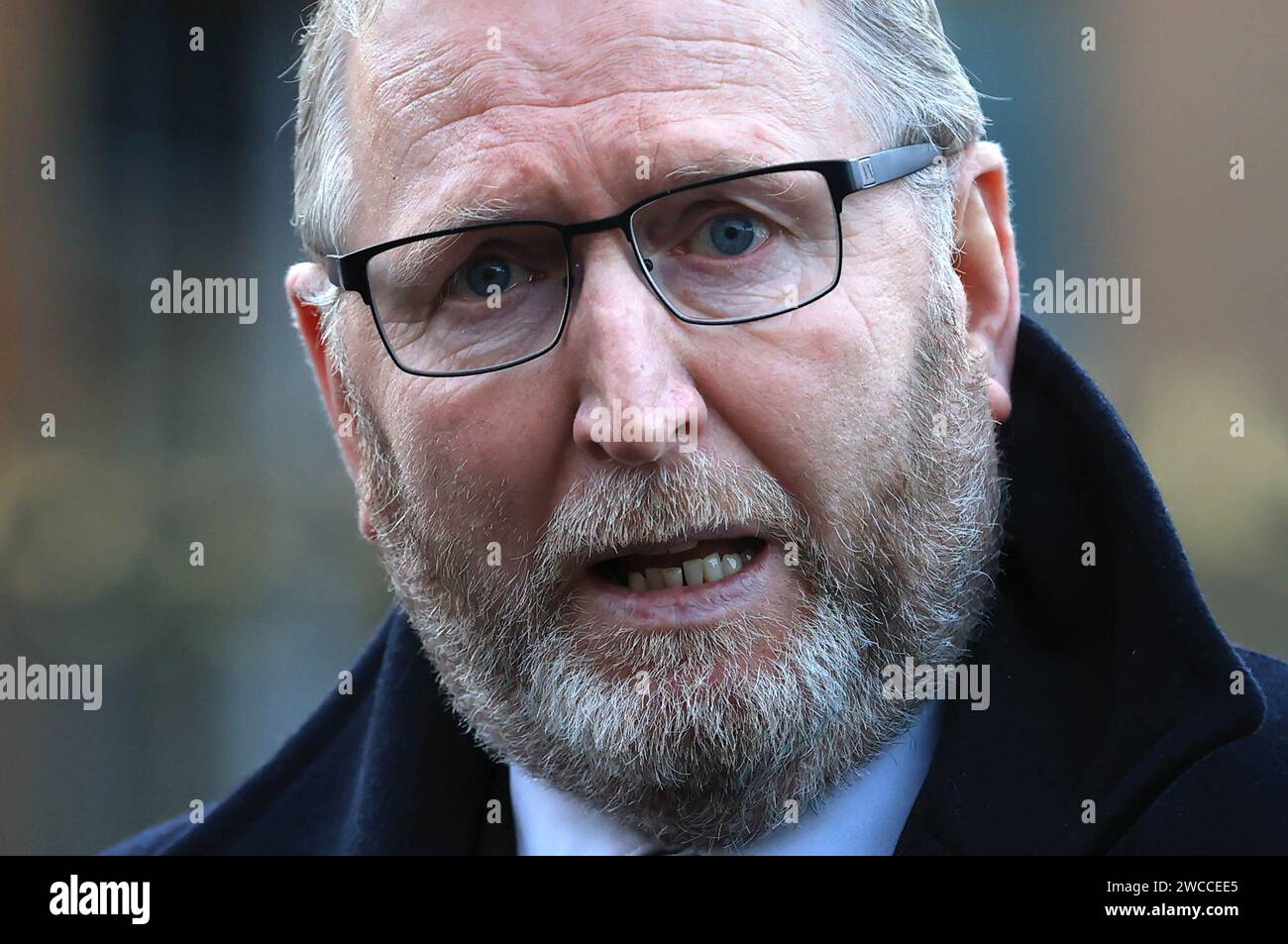 Doug Beattie, Leader of the Ulster Unionist Party (UUP) speaks to the ...