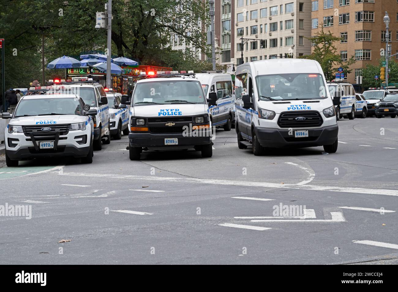 Police cars at Columbus Circle, New York City Stock Photo - Alamy