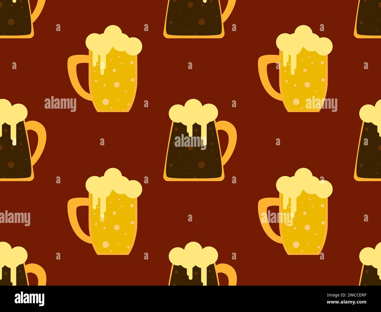 Seamless pattern with glasses of light and dark beer. Mug of beer with ...