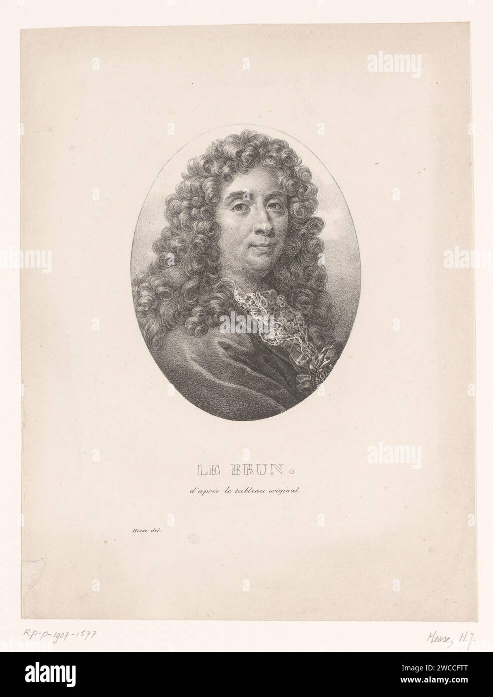 Portret van Charles Le Brun, Henri Joseph Hesse, in or after 1822 - in ...