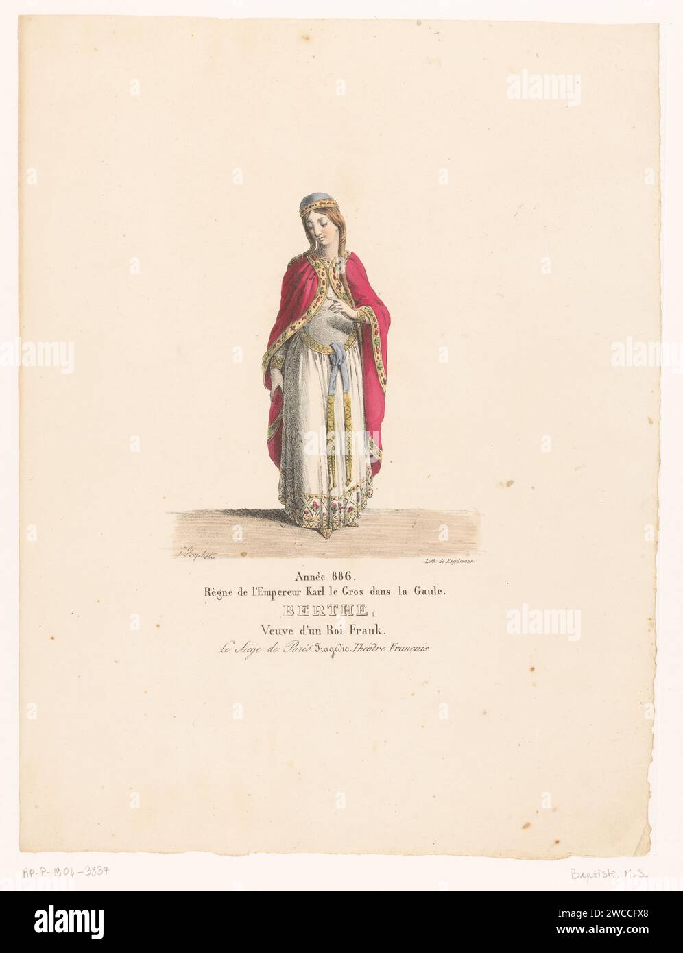 Costume of Queen Berthe from the tragedy Le Siège de Paris, Martin ...