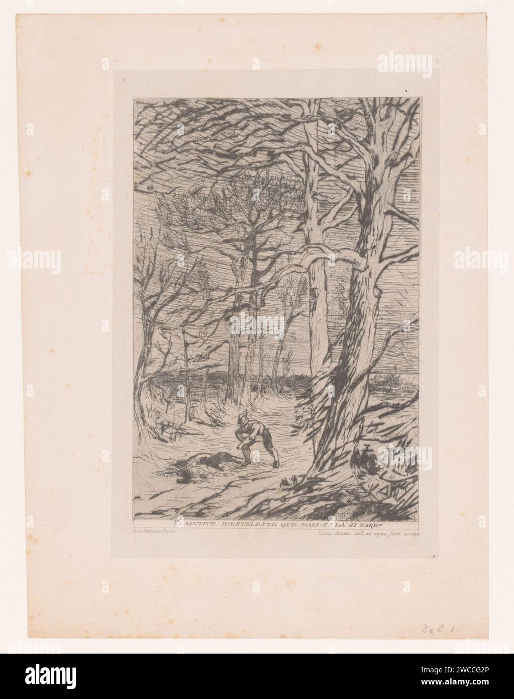 Young Tijl Uilenspiegel finds an injured dog in the forest, Louis Artan ...