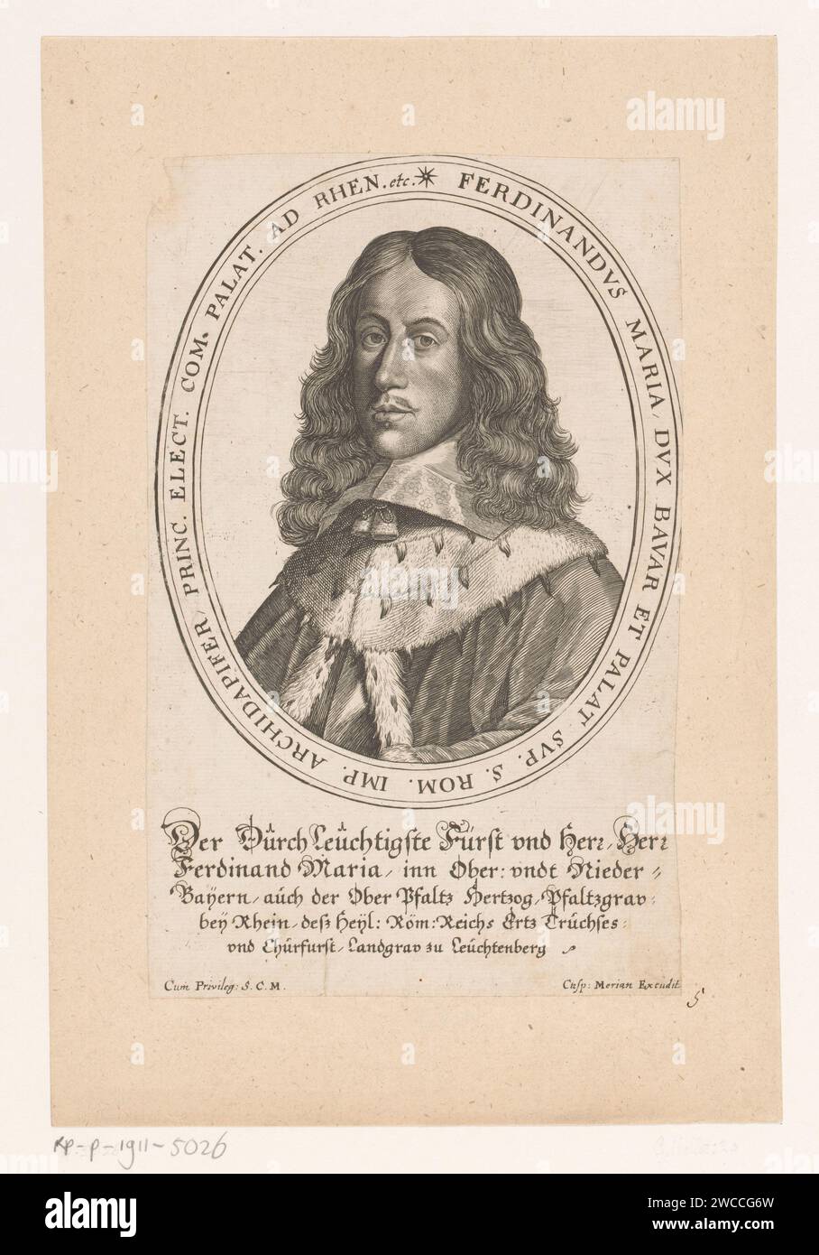Portrait of Ferdinand Maria Elector of Bavaria, Caspar Merian, 1651 ...
