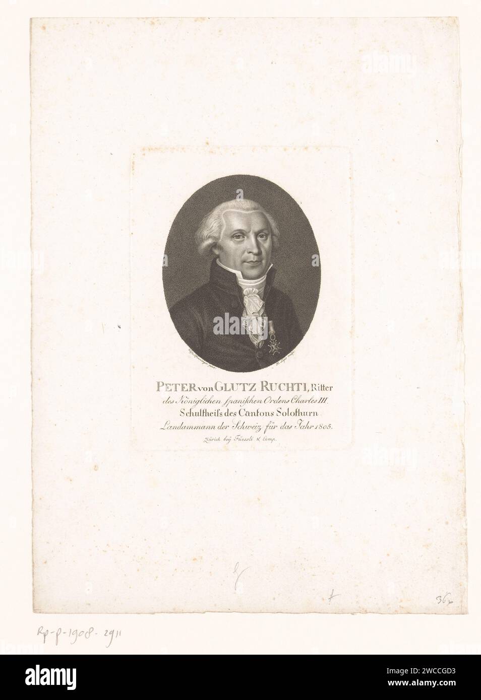 PortraT van Peter Josef Glutz, Johann Heinrich Lips, after Elisabeth ...