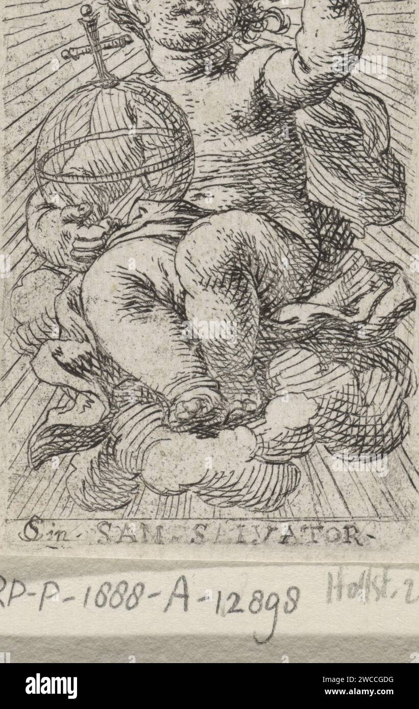 Christkind as Salvator Mundi, Cornelis Schut (I), 1618 - 1655 print The ...