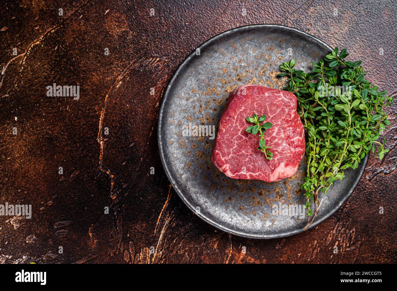 Prime Fillet Mignon Beef steak, Dry aged raw tenderloin meat. Dark ...