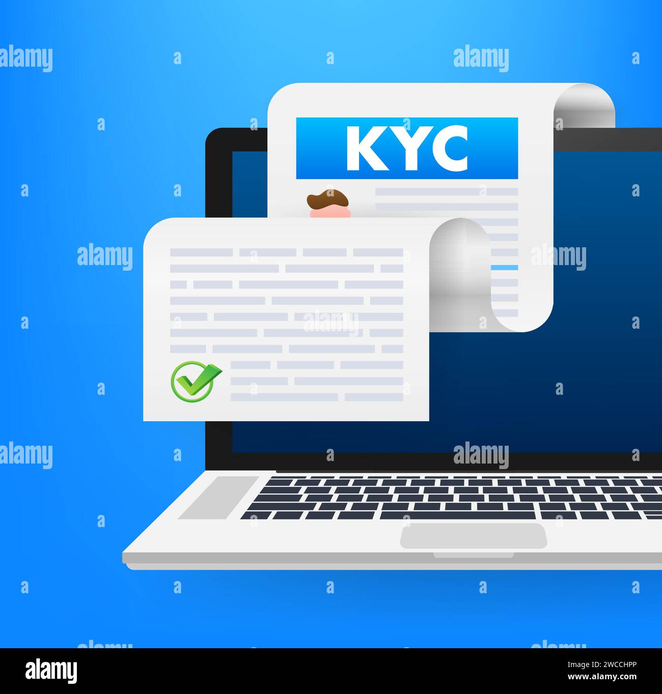 Know Your Customer KYC Compliance Vector Illustration with Verified ...
