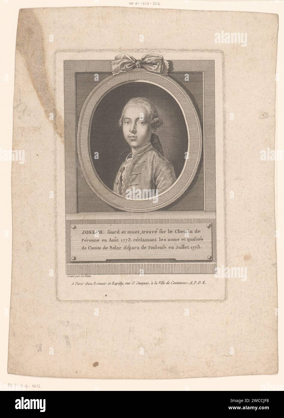 Portrait of Mr Joseph, Pierre Adrien Le Beau, 1773 - 1806 print print ...