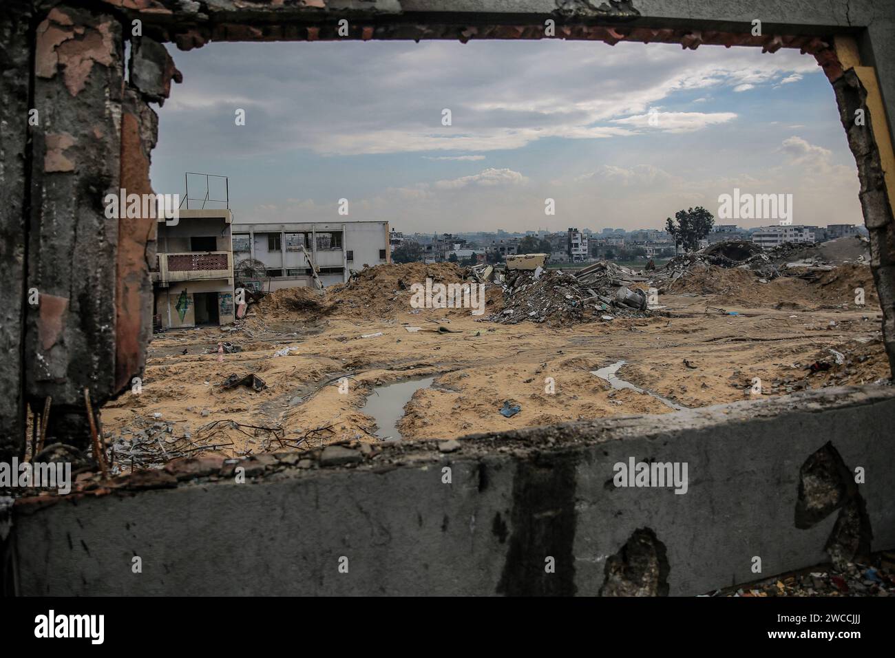 Gaza City, Palestinian Territories. 15th Jan, 2024. A view of the ...
