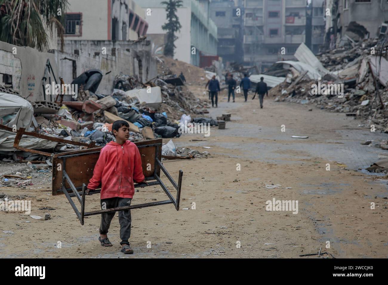 Gaza City, Palestinian Territories. 15th Jan, 2024. A Palestinian child ...