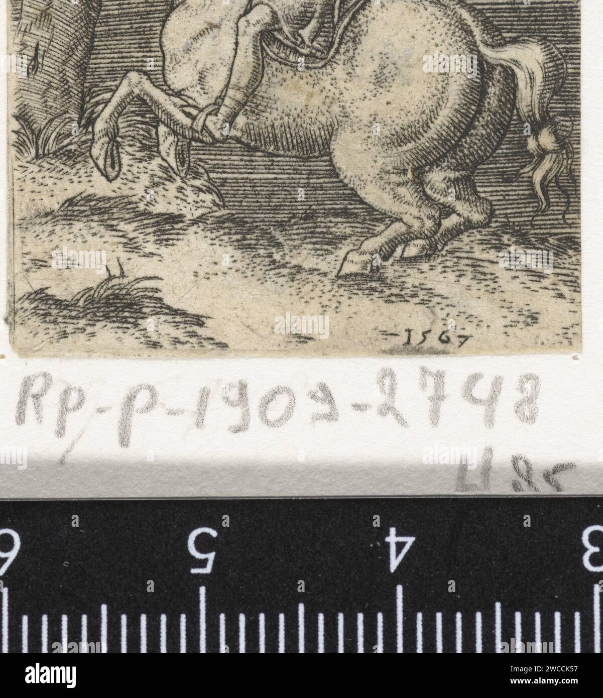 Roman rider on horseback, Abraham de Bruyn, 1567 print A Roman soldier ...