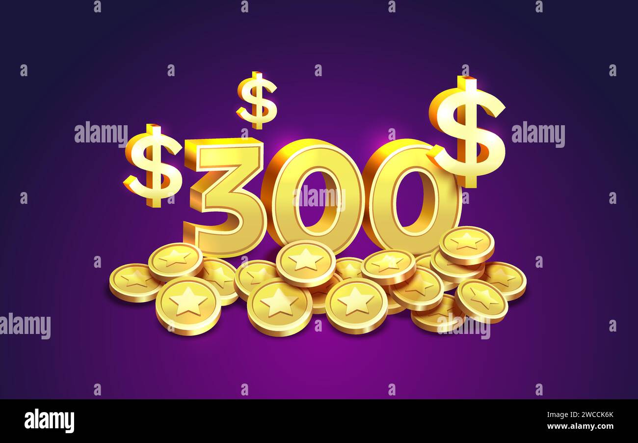 Cash back 300 dollar Percentage golden coins, financial save off ...