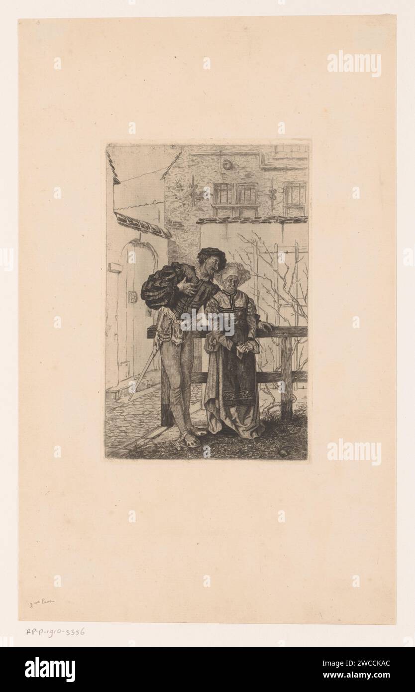 Mephisto in Martha, Willem Geets, 1874 print paper etching (scenes from ...