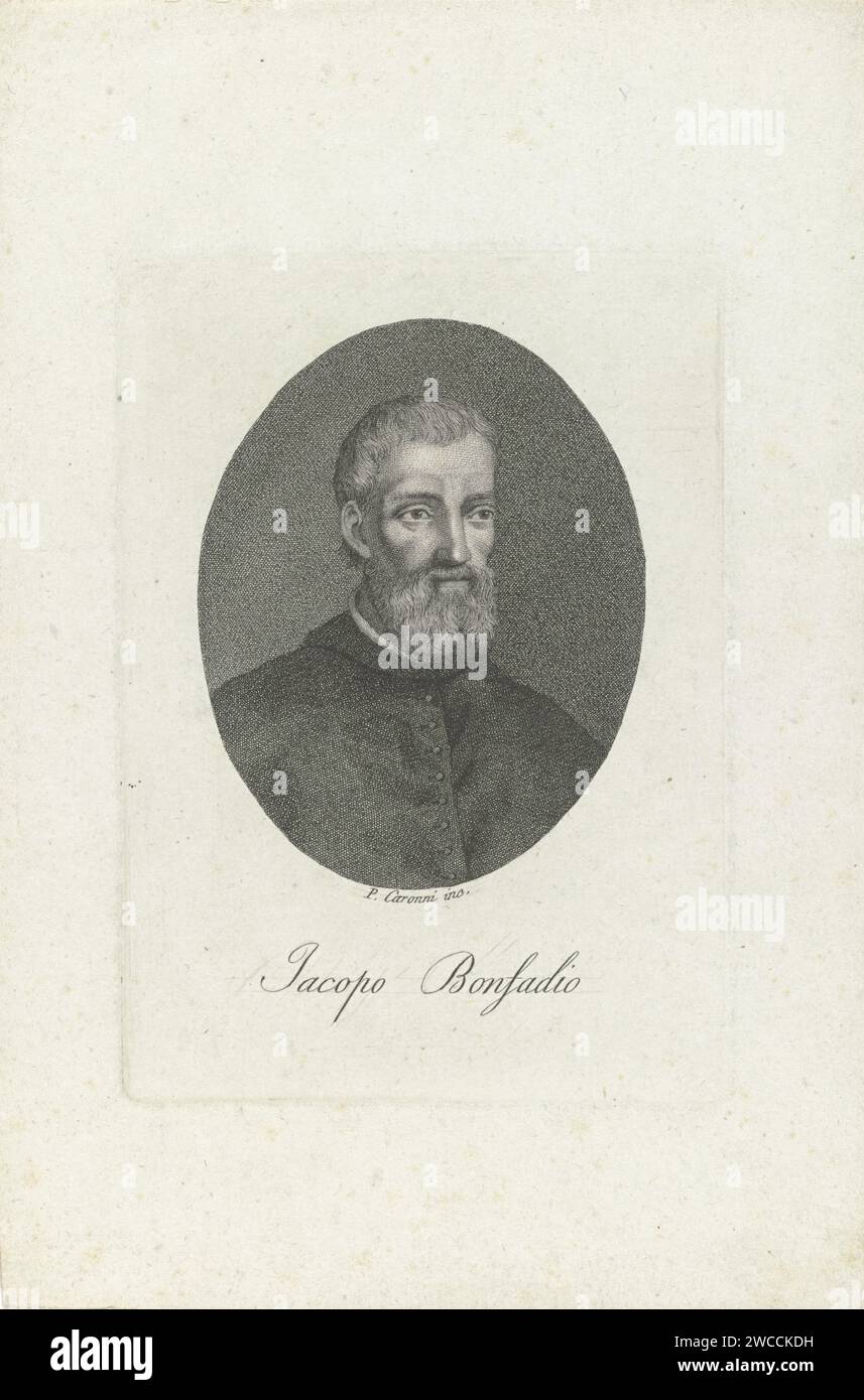 Portret van Humanist en historian Jacopo Bonfadio, Paolo Caronna, 1789 ...