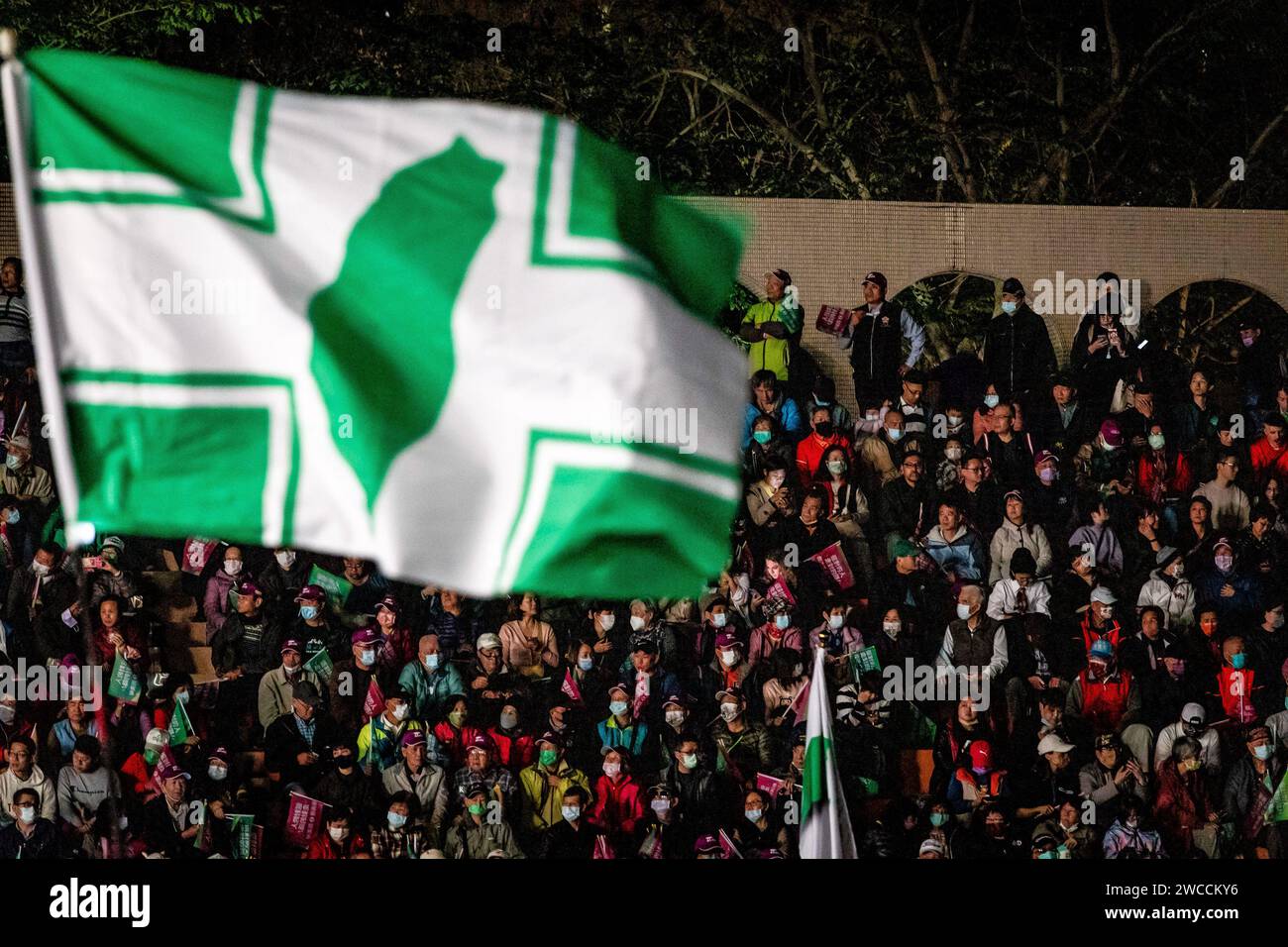 New Taipei City, Taiwan. 12th Jan, 2024. The Taiwan flag was seen ...