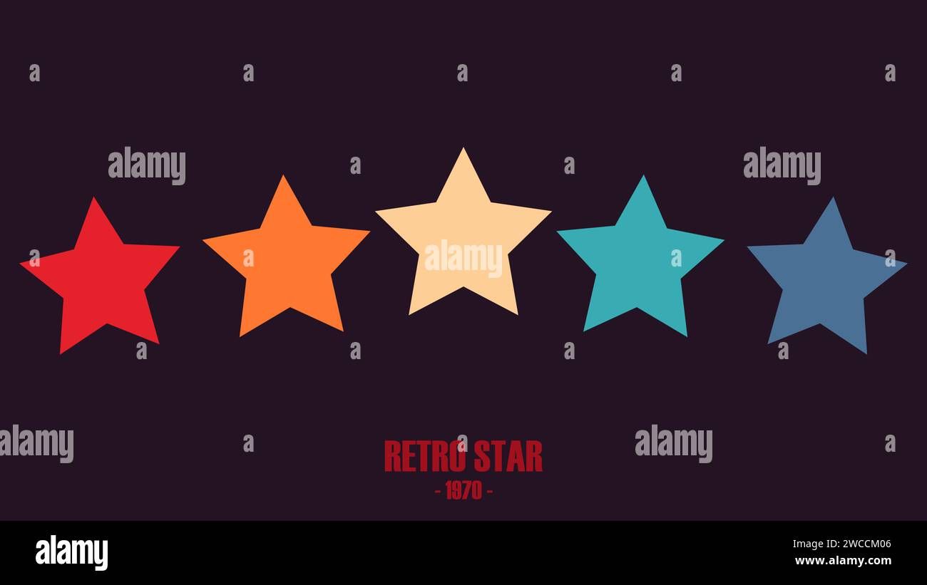 Retro 5 star icon. Customer feedback concept. Vector 5 token points ...