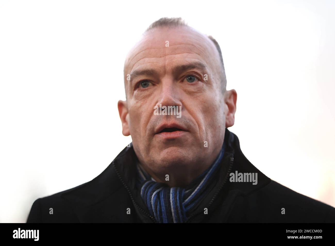 Northern Ireland Secretary Chris Heaton-Harris speaking to the media ...