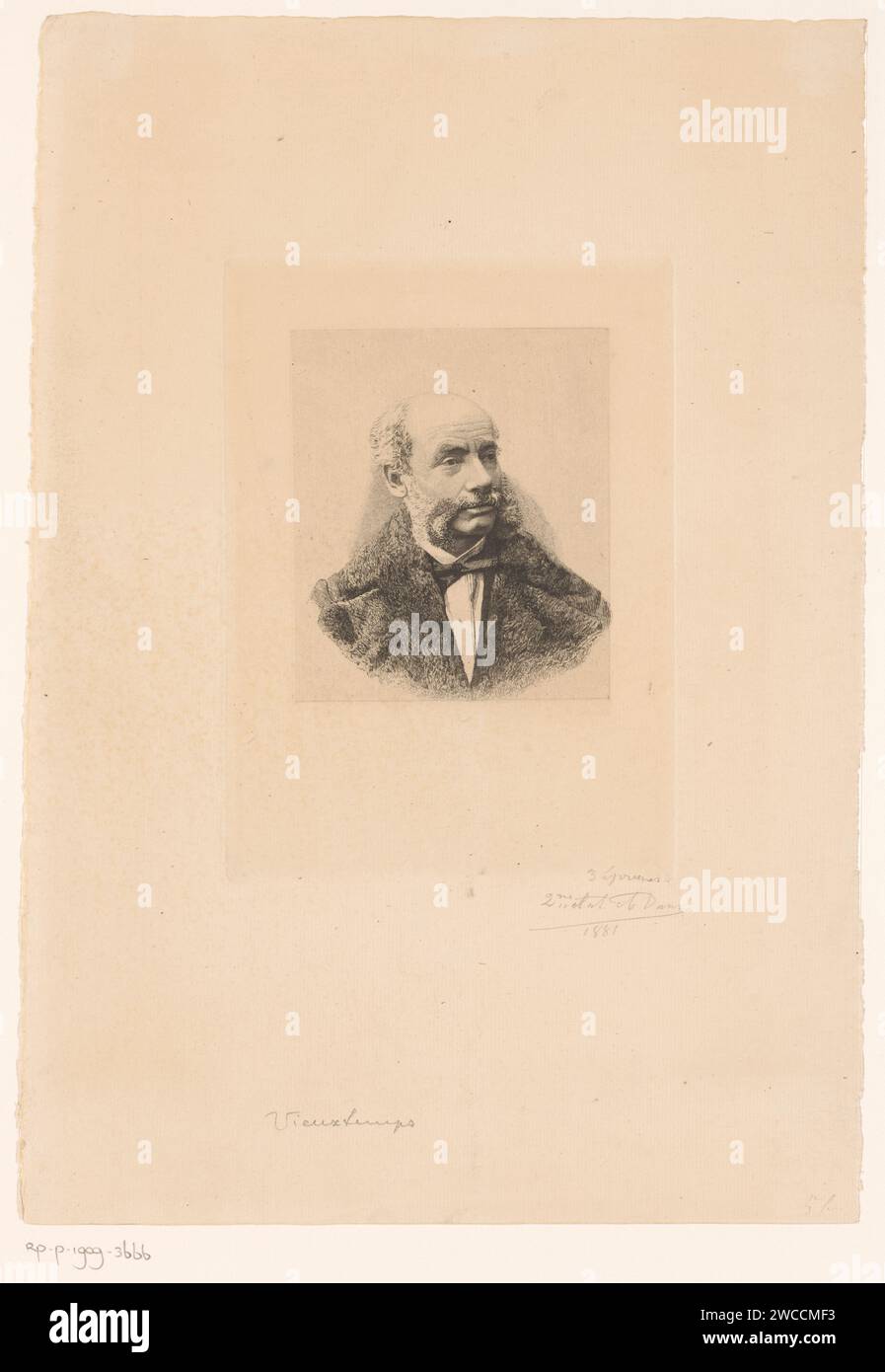 Portret van Henri Old Time, Auguste Danse, 1881 print paper etching ...