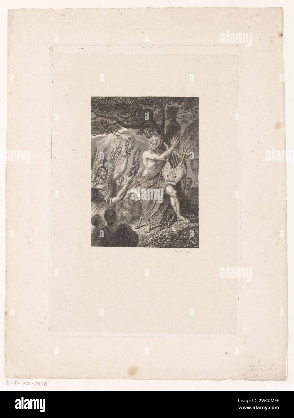 Homerus acclaimed by the people, Adolphe Alexandre Joseph Caron, 1807 ...